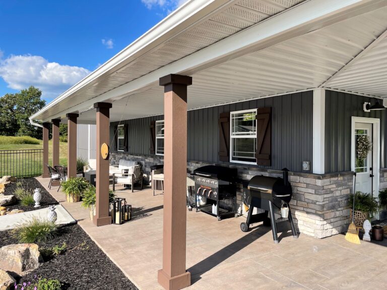 cedar wrapped posts white ceiling – Pole Barns Direct